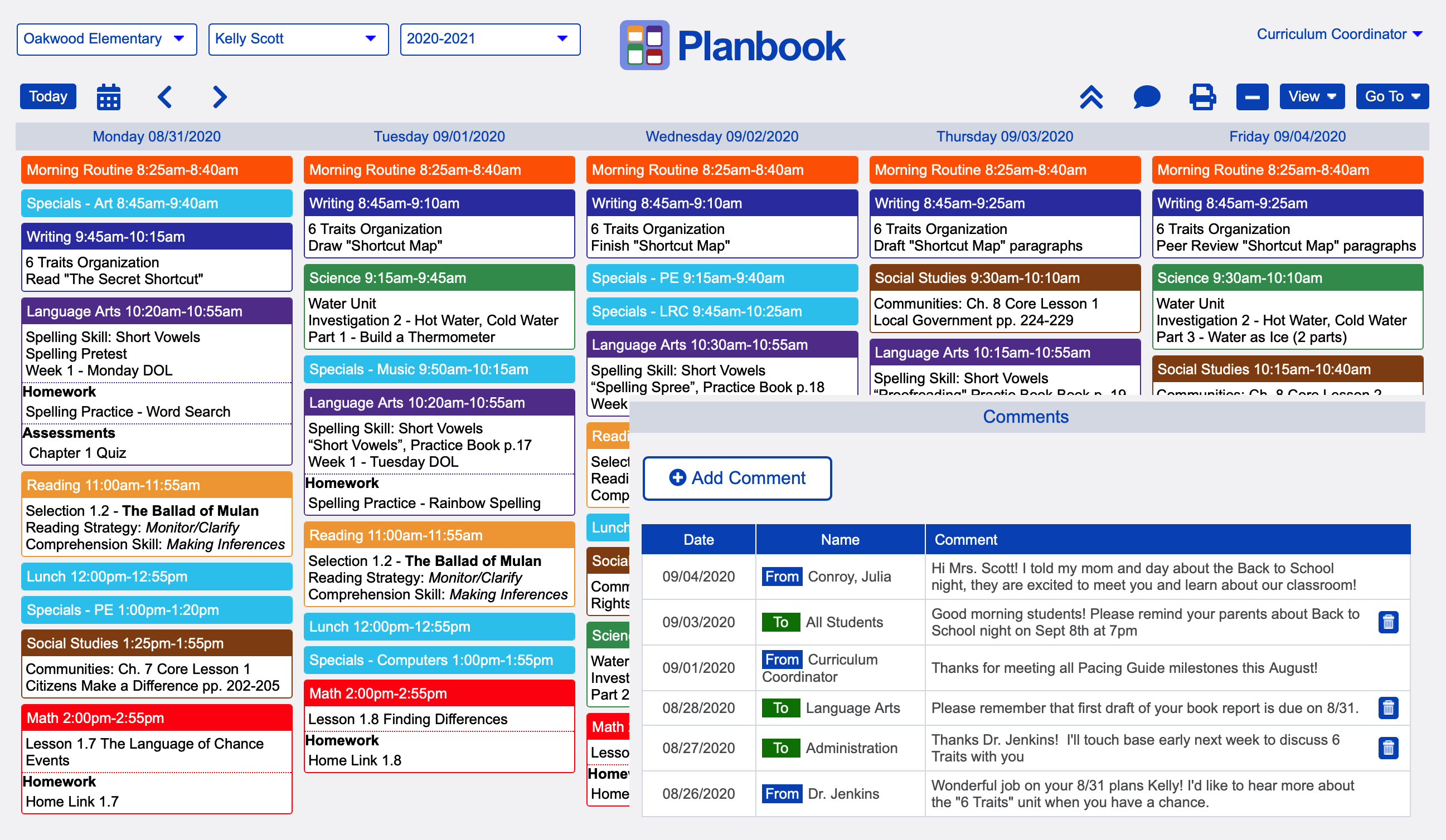 Planbook - The Leader in Lesson Planning
